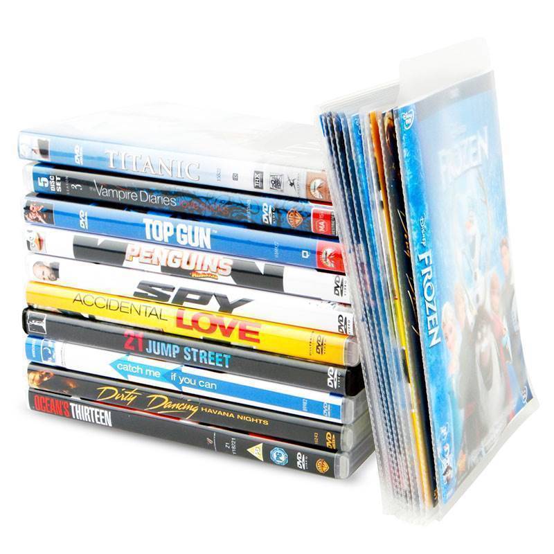 100 DVD sleeves for DVD storage - save 70% space