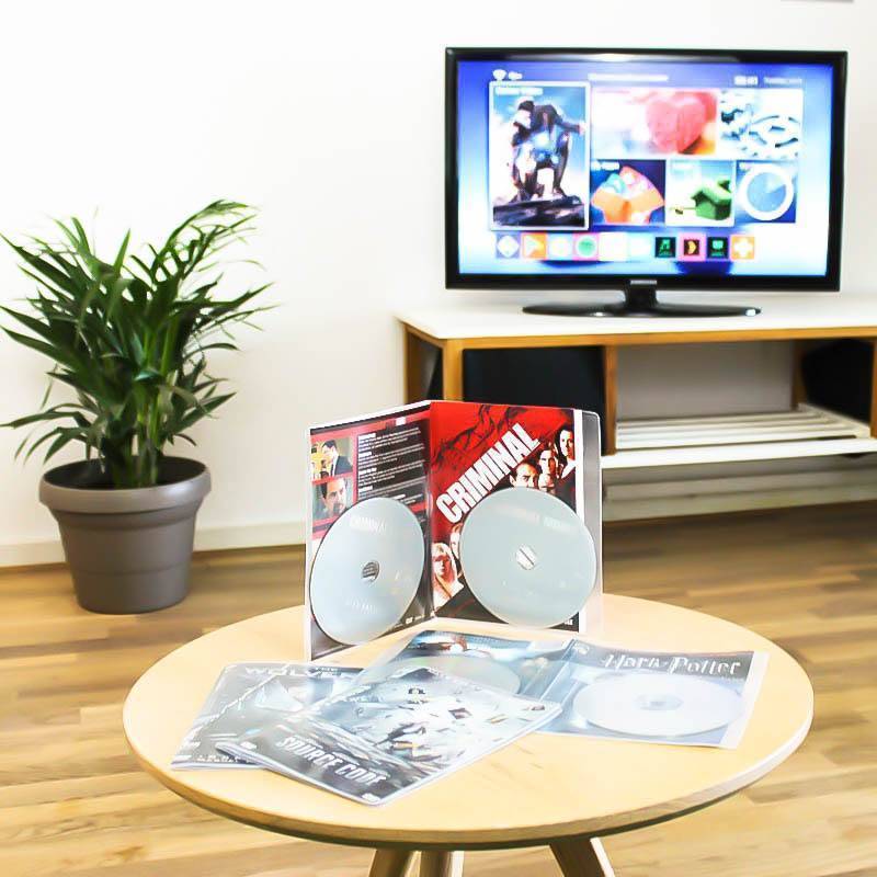 Double DVD storage sleeve for 2 DVDs - space for cover