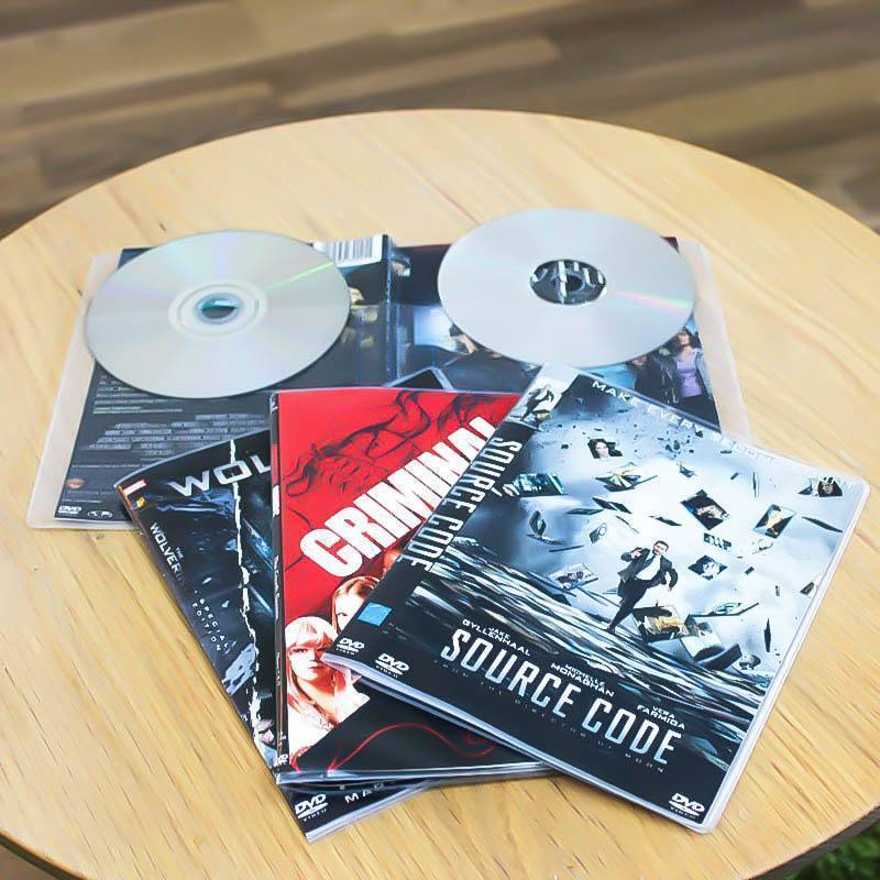 Double DVD storage sleeve for 2 DVDs - space for cover