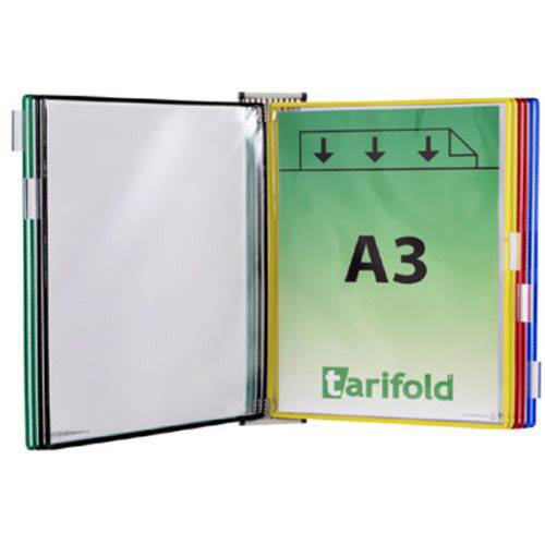 Tarifold A3 Wall Display Unit + 10 Assorted Color Pockets